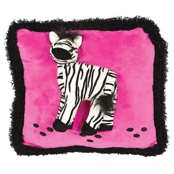 Pink & Black Raised Zebra Jungle Animal Pillow – Fun Rooms For Kids