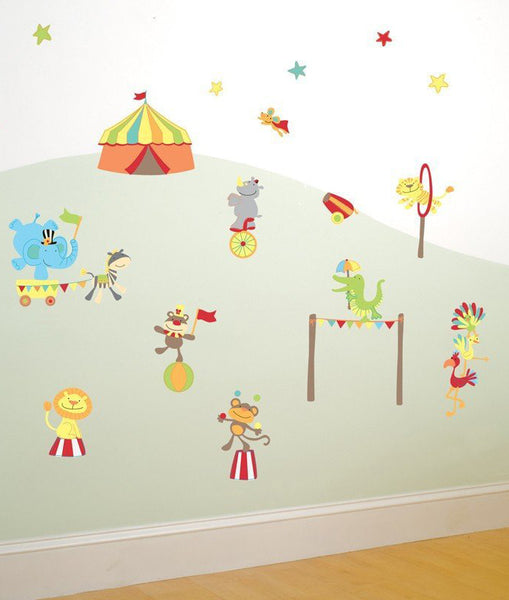 Mr Giggles Circus Animals Nursery Wall Decals – Fun Rooms For Kids
